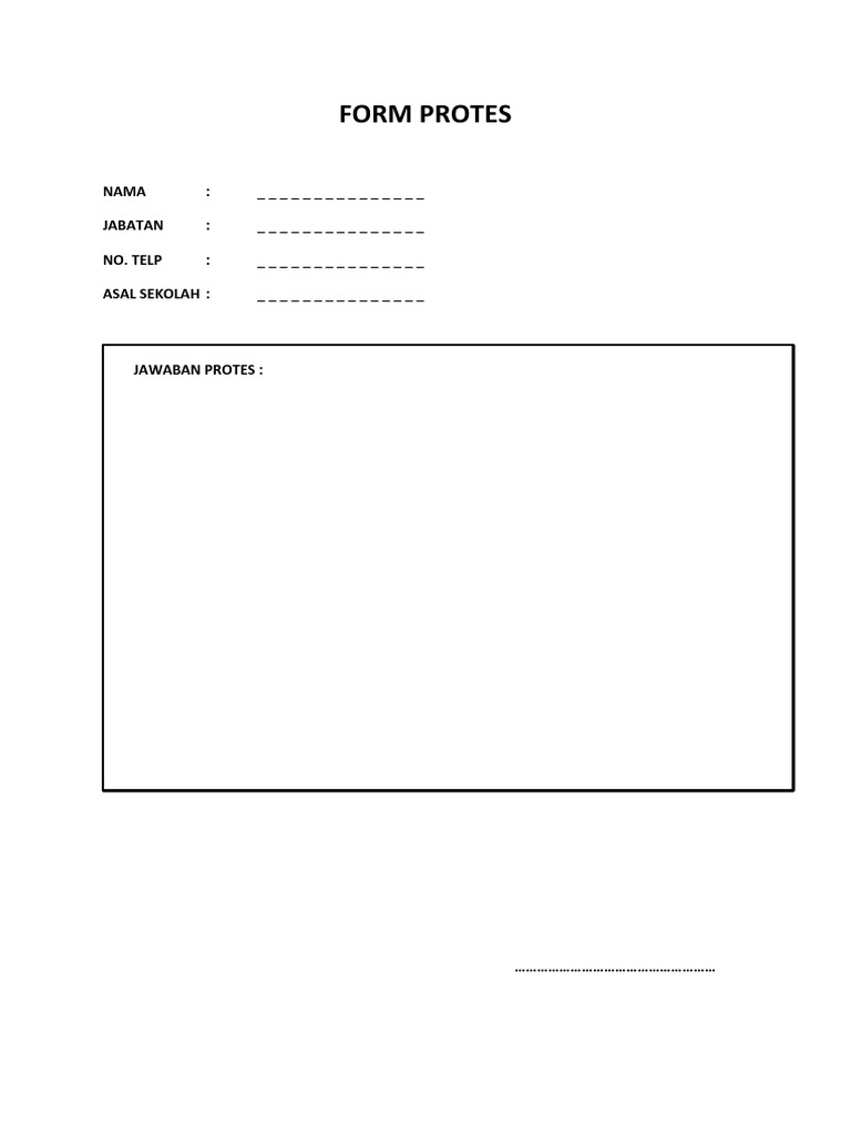 Form Protes | PDF