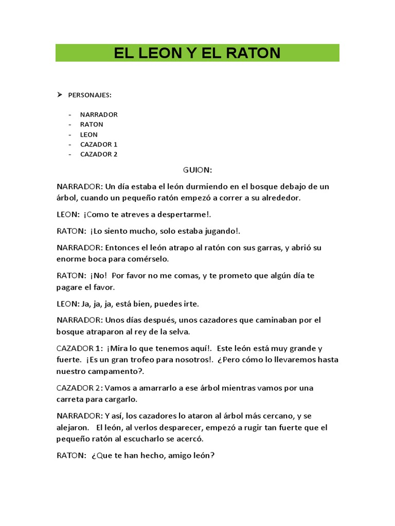 El Leon y El Raton | PDF