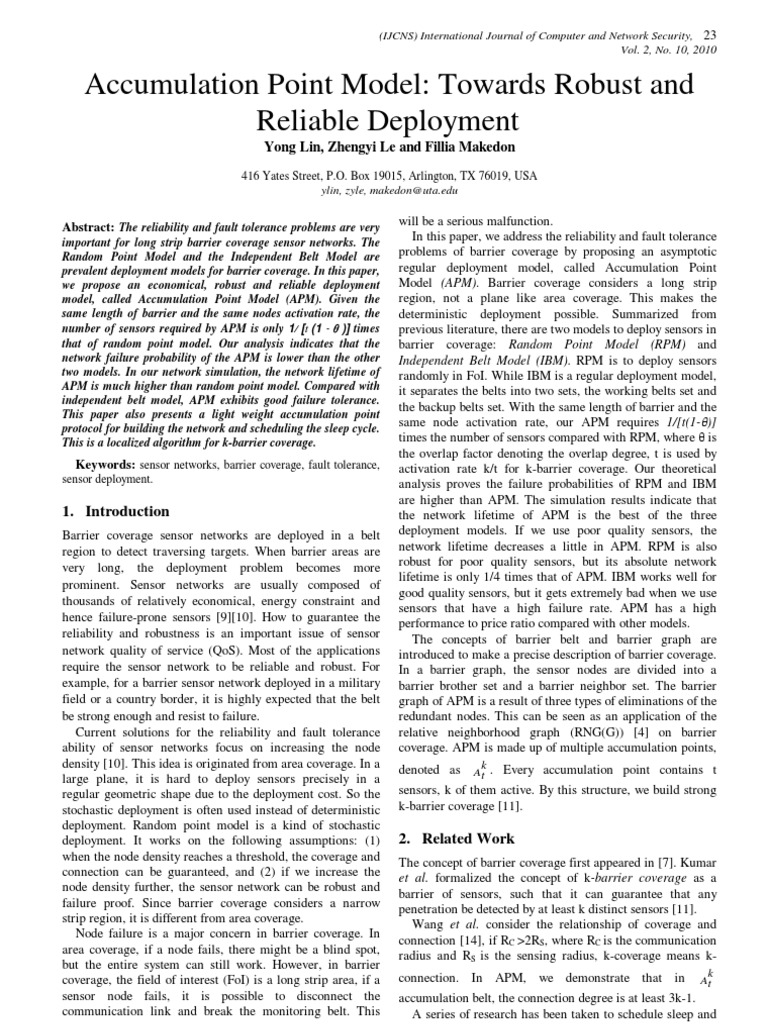Accumulation Point Model: Towards Robust and Reliable Deployment | PDF ...