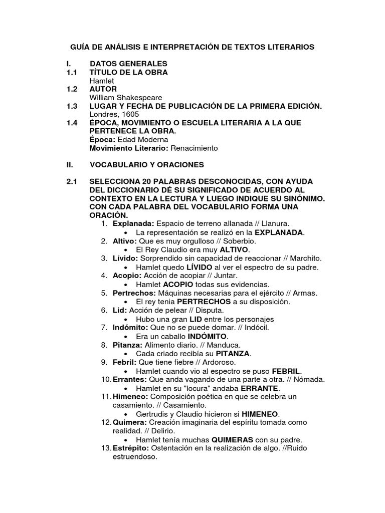 Guía de Análisis e Interpretación de Textos Literarios | PDF | Aldea