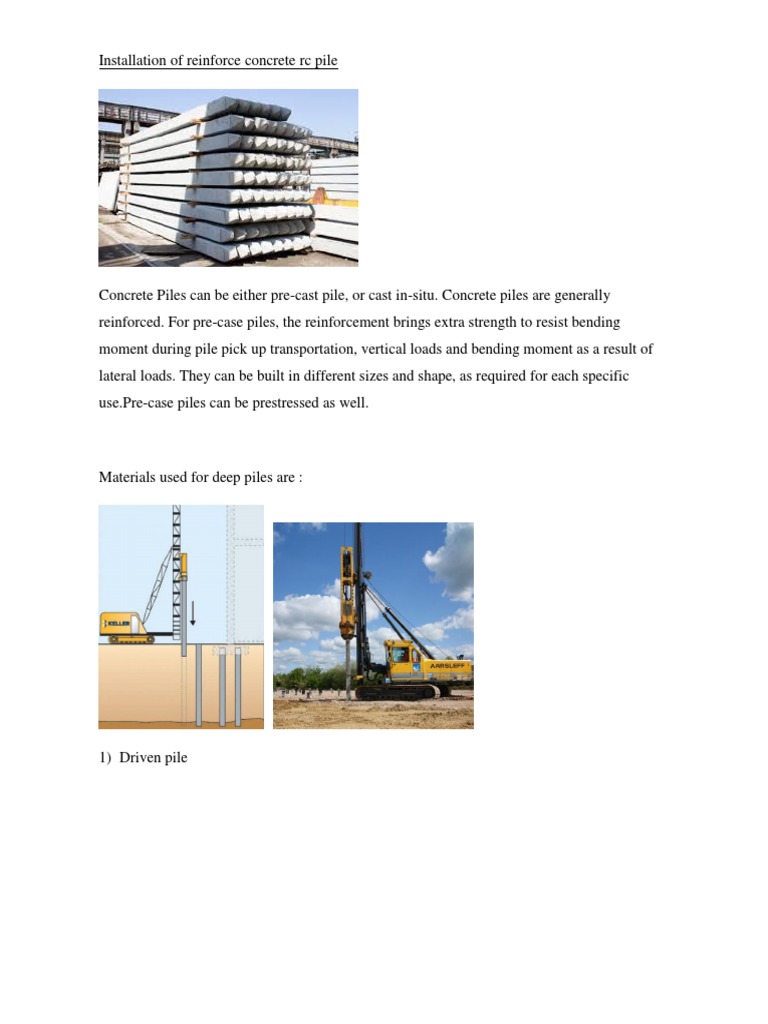 Installation of Reinforce Concrete RC Pile | PDF | Deep Foundation ...