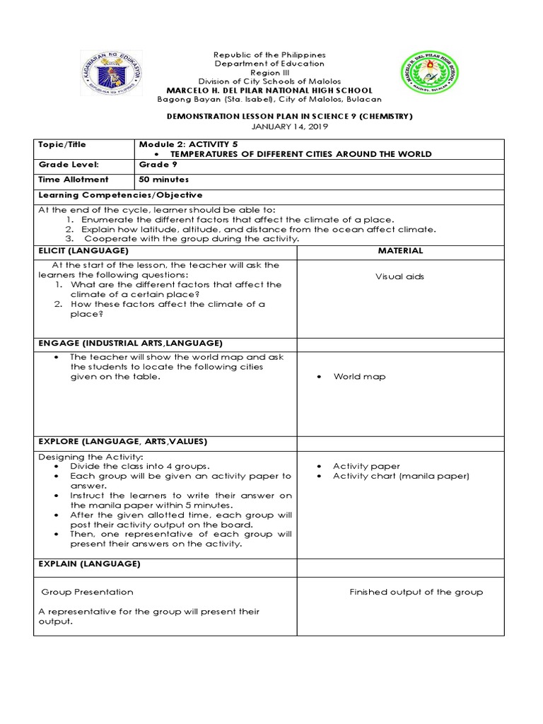 DLP FOR COT 3RD QUARTER | PDF | Climate | Behavior Modification
