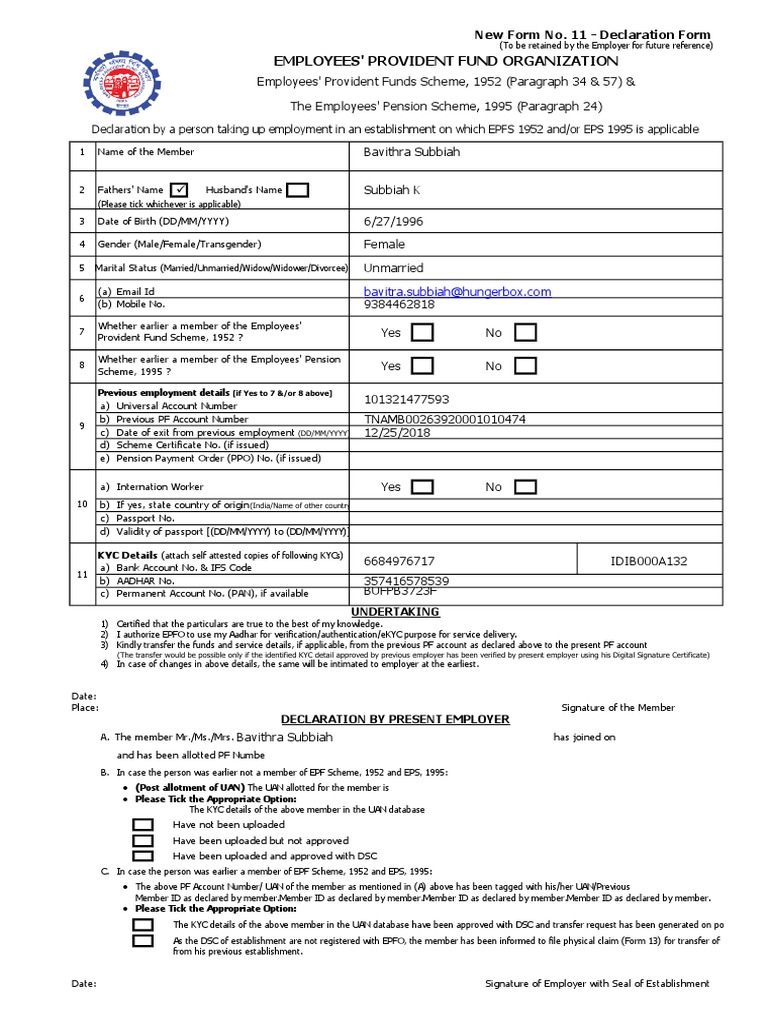 EPF - Form | PDF | Government | Business