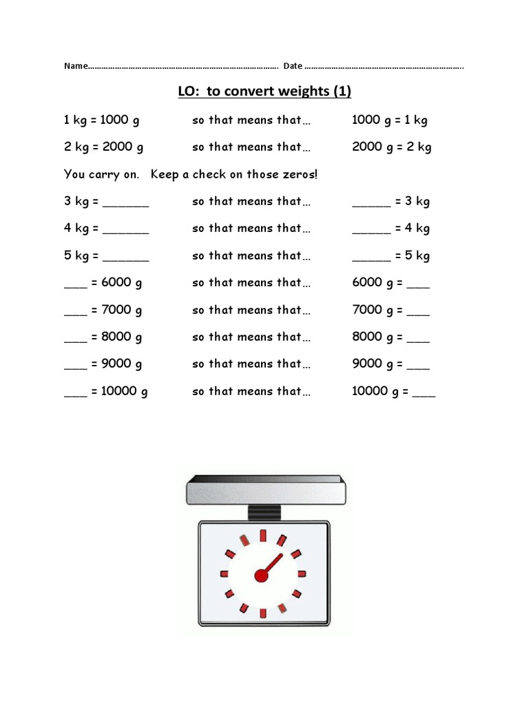 Converting G and KG | PDF | Gram | Kilogram