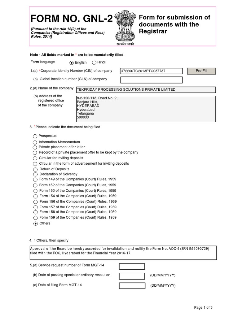 Form GNL-2 | PDF | Board Of Directors | Government Information