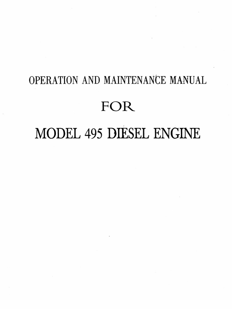 Model Diesel Engine: Operation and Maintenante Manual | PDF | Fuel ...