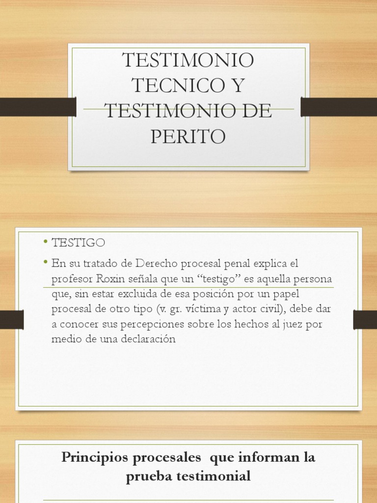 Testimonio Tecnico y Testimonio de Perito | PDF | Testigo experto ...
