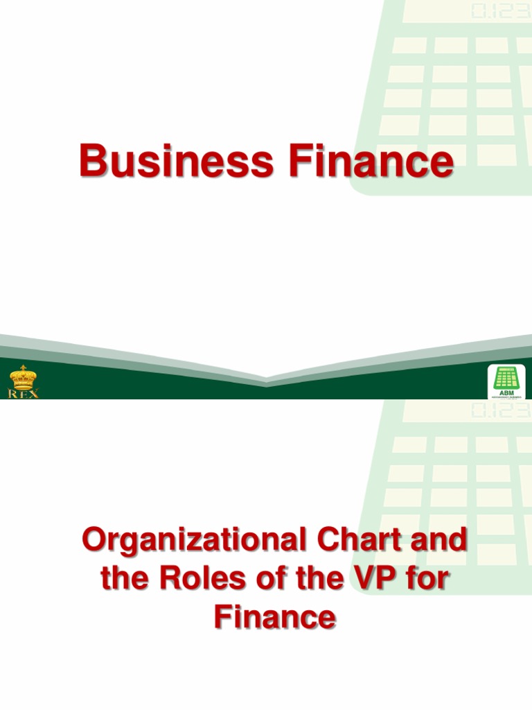2 Organizational Chart and The Roles of The VP For Finance | PDF ...
