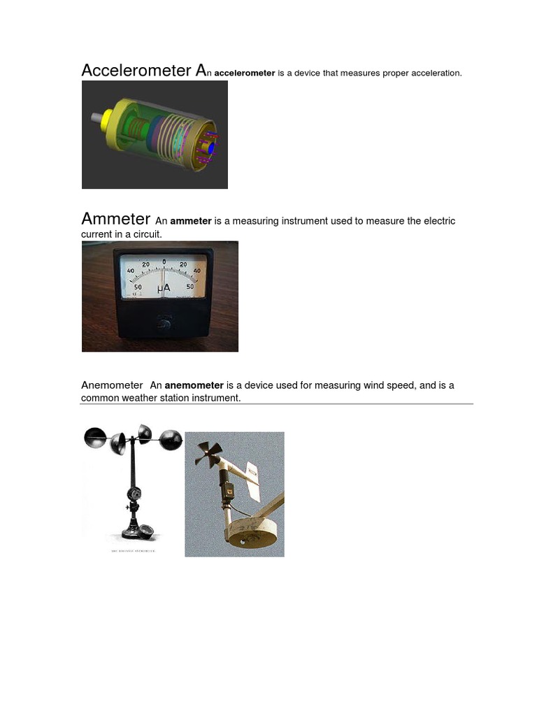 Measuring devices and their uses | PDF | Measuring Instrument | Mass