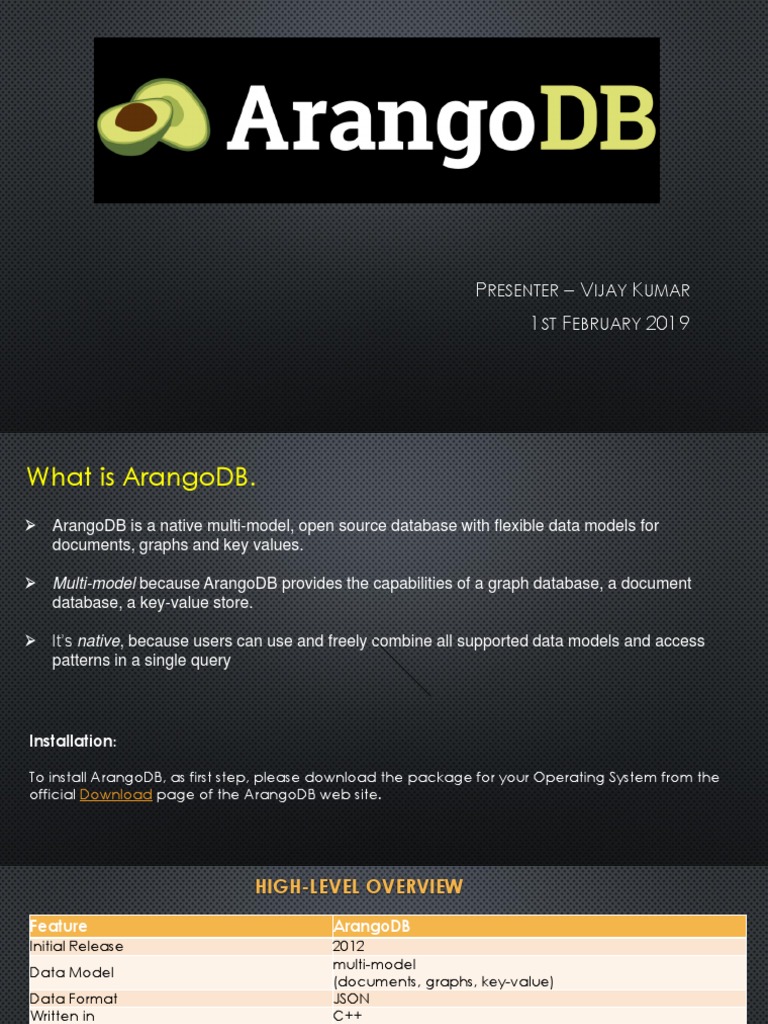 ArangoDB KT | PDF | Databases | Areas Of Computer Science ArangoDB KT | PDF | Databases | Areas Of Computer Science