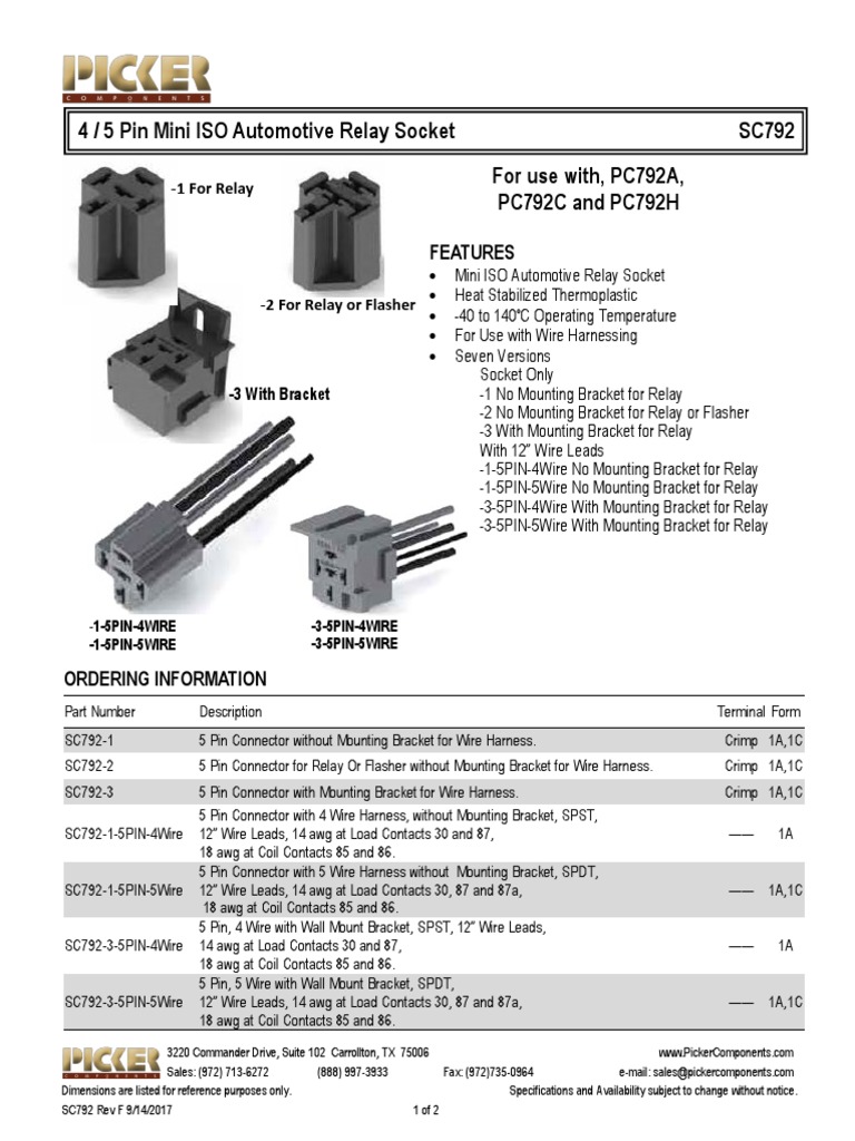 SC792 | PDF | Electrical Connector | Relay