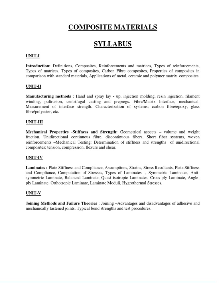 CM Notes | PDF | Composite Material | Young's Modulus