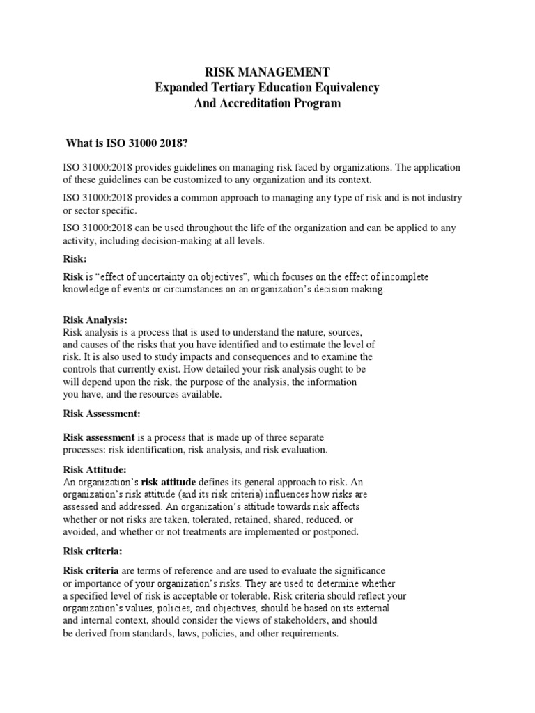 Iso Risk Management Cluster 6 | PDF | Risk Management | Risk