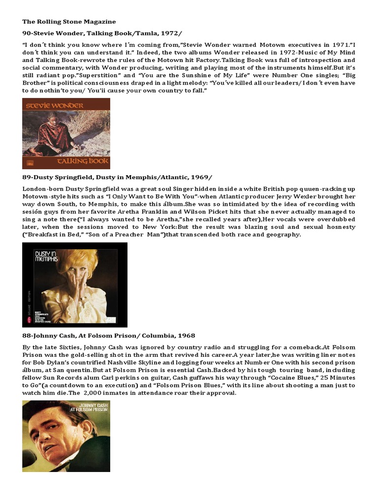 The Rolling Stone Magazine 1 | PDF | Motown | Soul Music