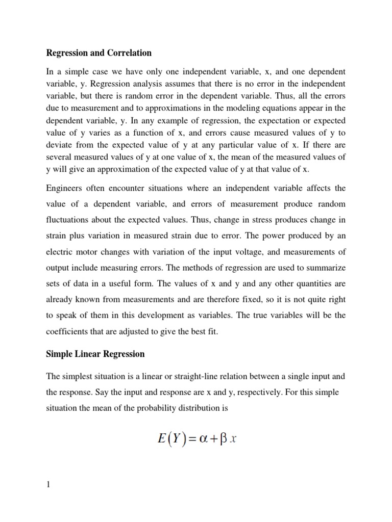 Regression and Correlation | PDF | Errors And Residuals | Correlation And Dependence