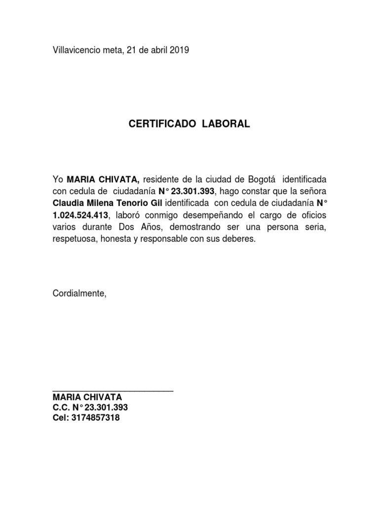 Referencia Laboral | PDF