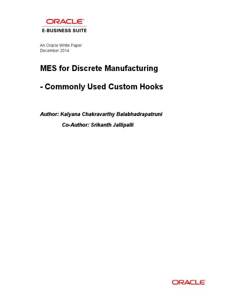 Commonly Used Custom Hooks in Discrete MES | PDF | Oracle Database | Subroutine