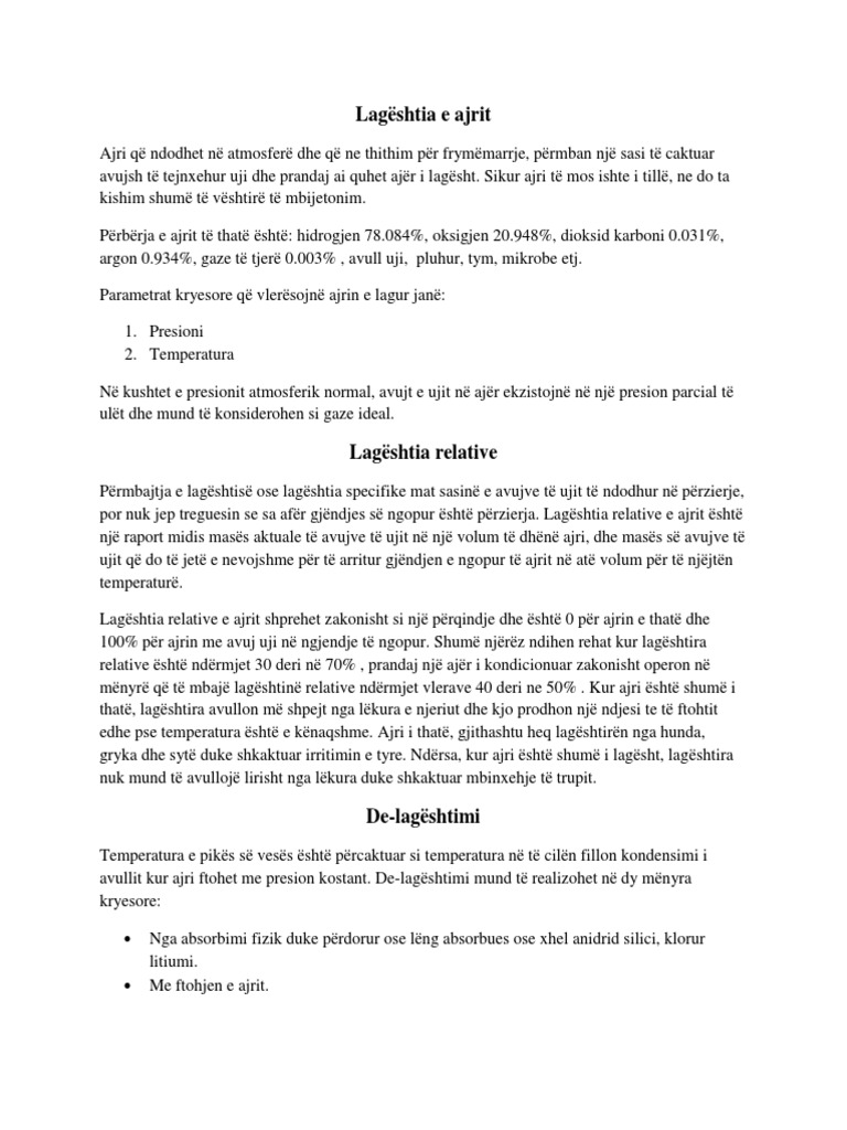 Lagështia e Ajrit | PDF