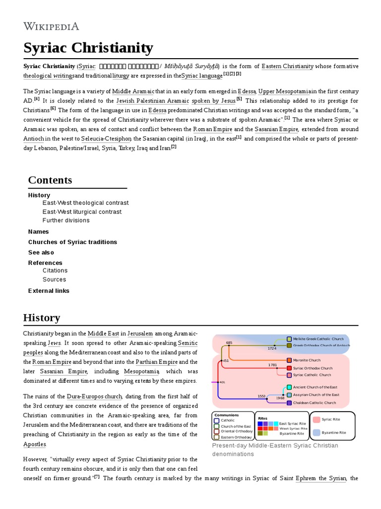 Syriac Christianity | PDF | Eastern Christianity | Assyrian Church Of ...