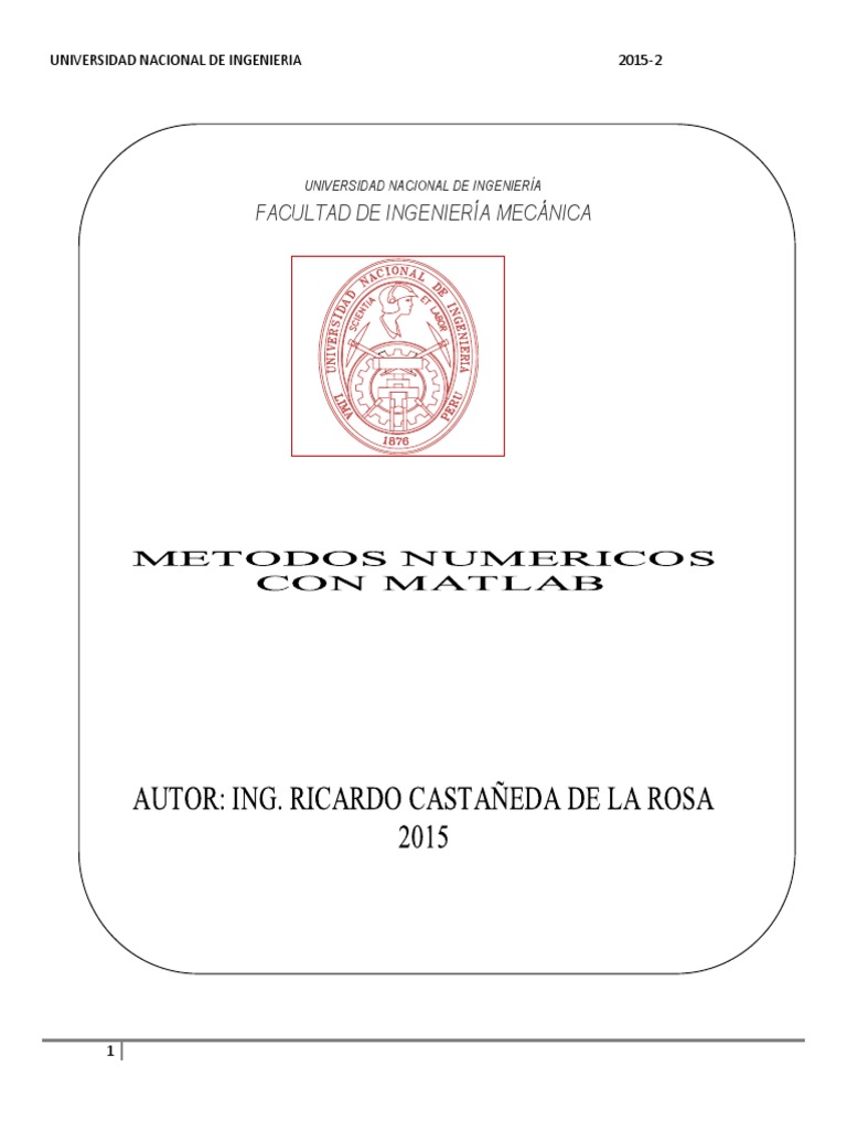 Matlab Con Metodos Numericos Pdf Sistema De Ecuaciones Lineales 5352