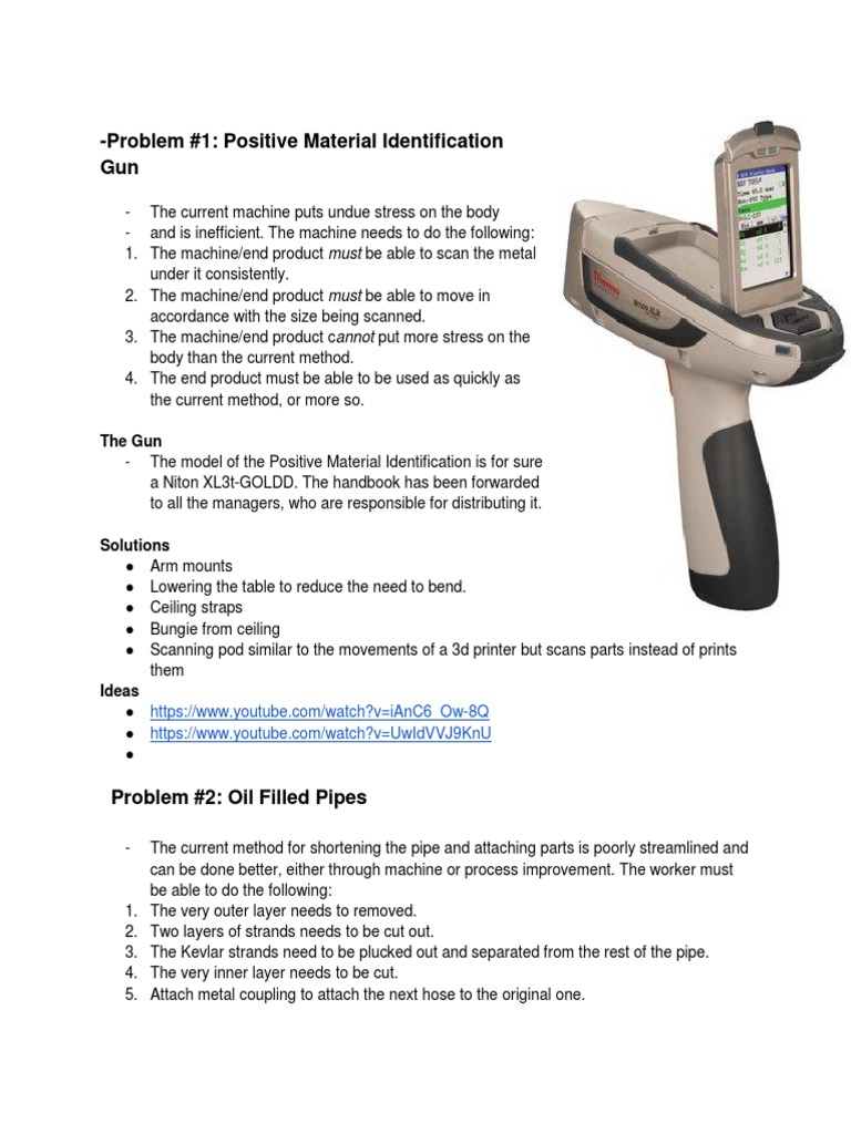 Problem #1: Positive Material Identification Gun | PDF | Nature