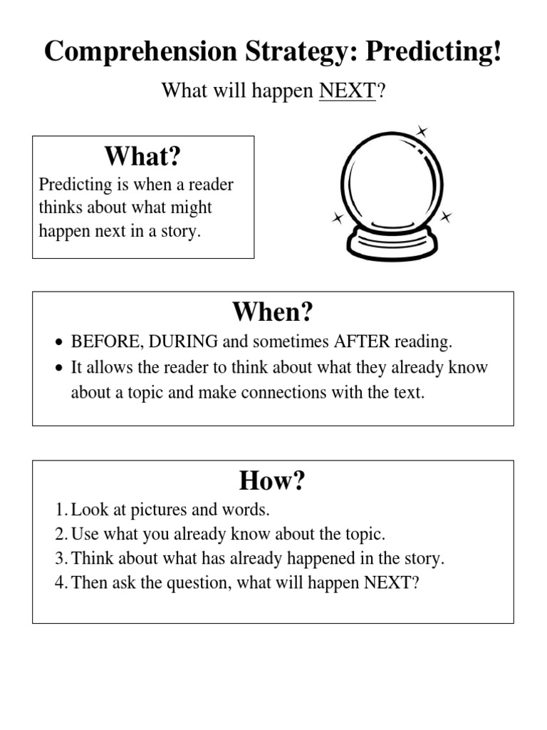 Comprehension Strategy Predicting Newsletter | PDF