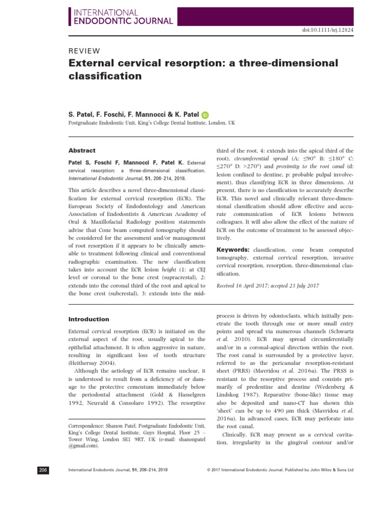 External Cervical Resorption: A Three-Dimensional Classification ...