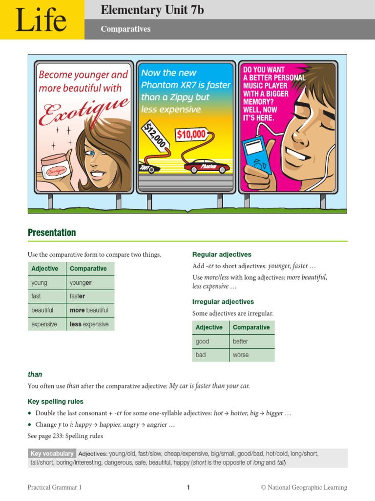 Elementary Unit 7b | PDF | Linguistics | Languages