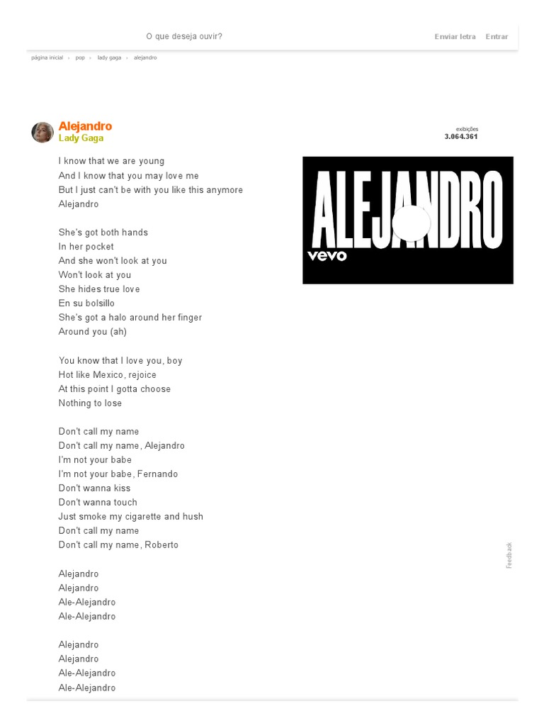 Alejandro - Lady Gaga | PDF | American Songs | Song Recordings