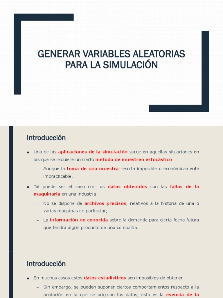 3a Generar Variables Aleatorias Simulación | PDF | Variable aleatoria | Distribución de probabilidad