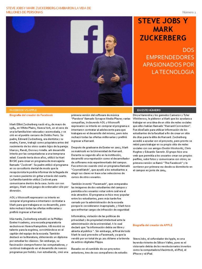 Formato - Noticia - FACEBOOK Y APPLE | PDF | Mark Zuckerberg | Apple Inc.