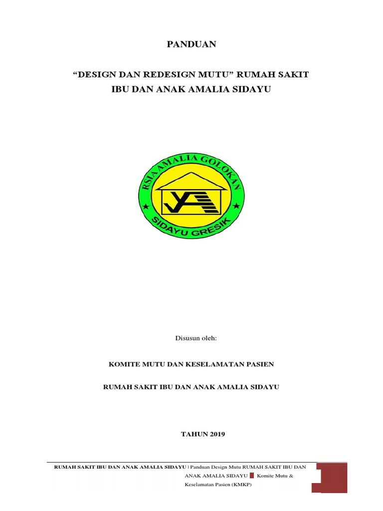 Panduan Design Dan Redesign Mutu RSDK | PDF