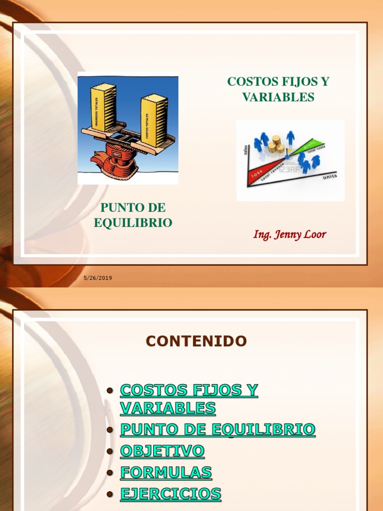 Costos Fijos y Variables Punto de Equilibrio | Precios | Salario