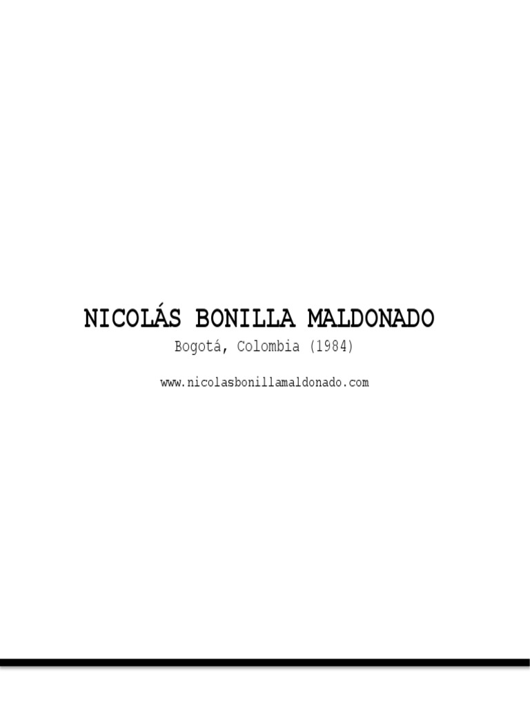 Nicolas Bonilla Maldonado Portafolio Obras Cermica | PDF | Bogotá | Science