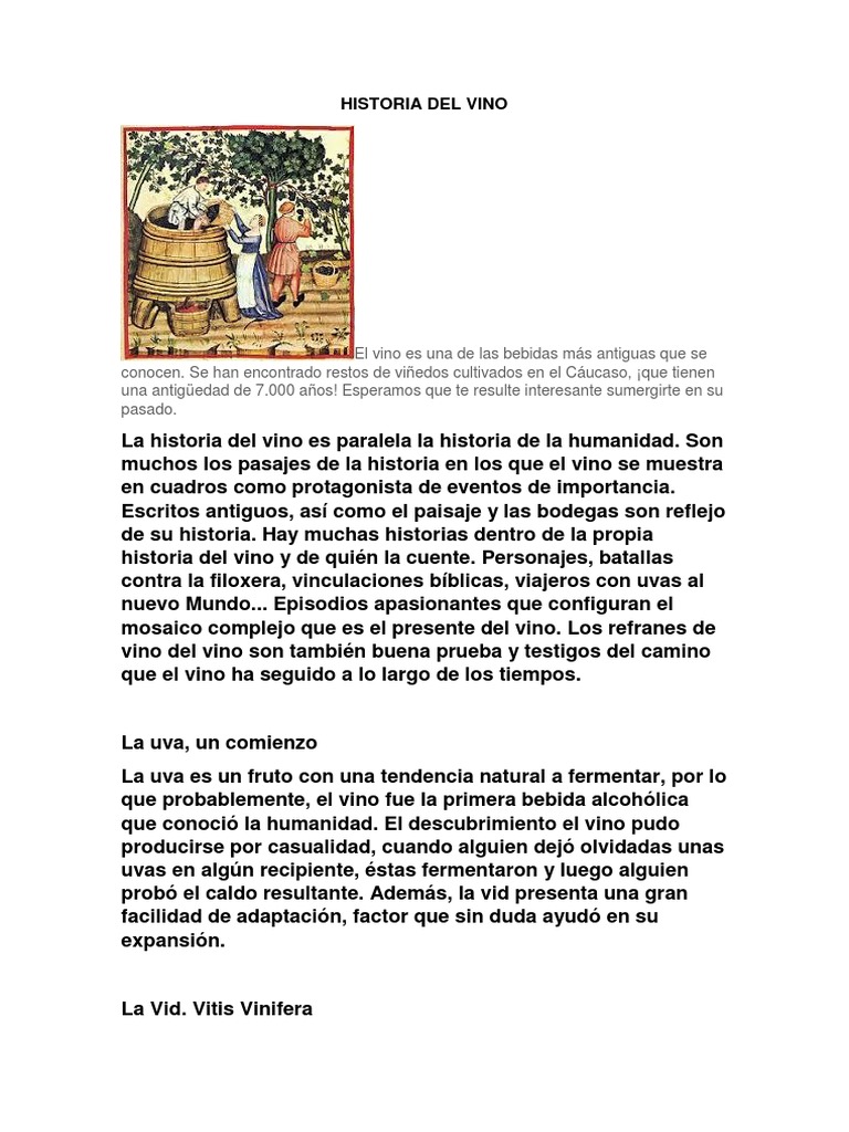 Historia Del Vino | PDF | Vino | Vitis