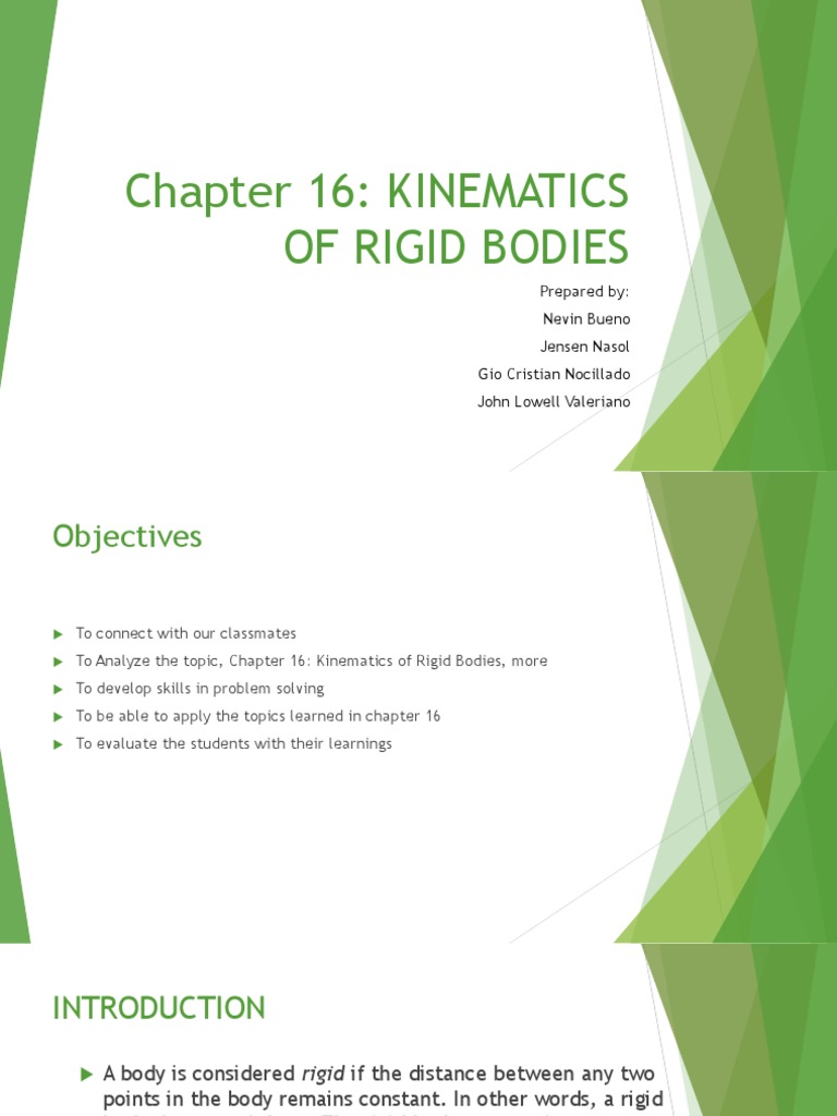 Chapter 16 Kinematics of Rigid Bodies | PDF | Rotation Around A Fixed Axis | Acceleration