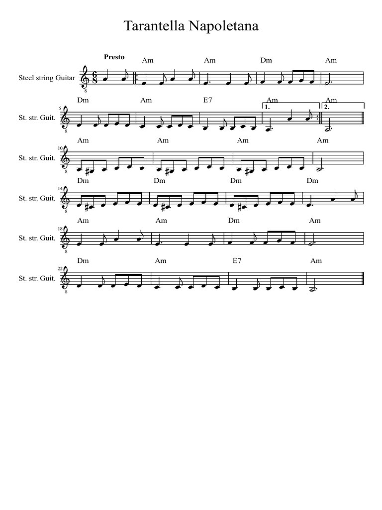 Tarantella Napoletana | PDF | String Instruments | Performing Arts