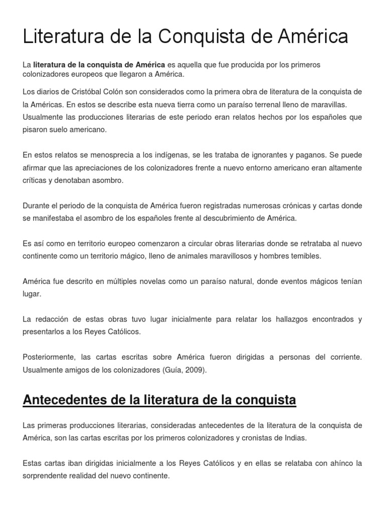 Literatura de la Conquista de América | PDF | Hernán Cortés | Cristobal ...