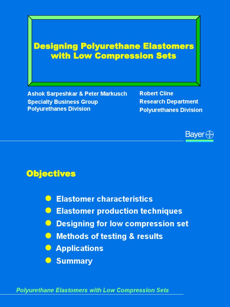 Designing Polyurethane Elastomers With Low Compression Sets | Download ...