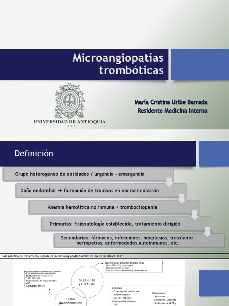 Microangiopatia Trombótica MAT - MCUB | PDF | Plaqueta | Escherichia coli