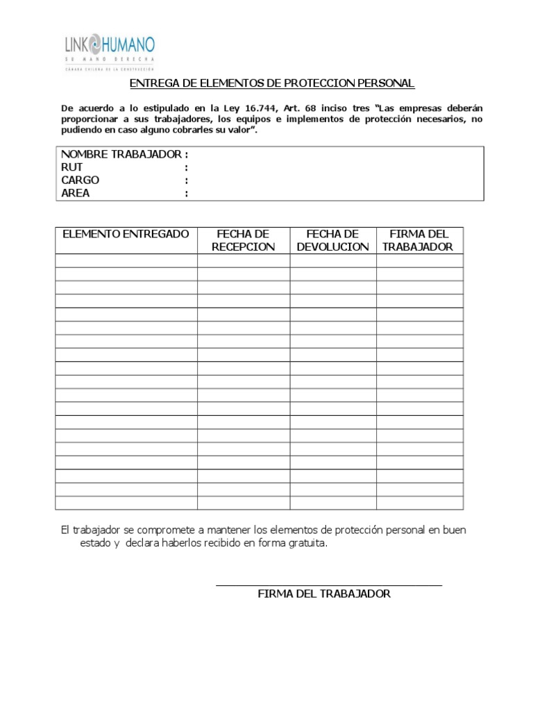 Entrega y Devolucion de Epp