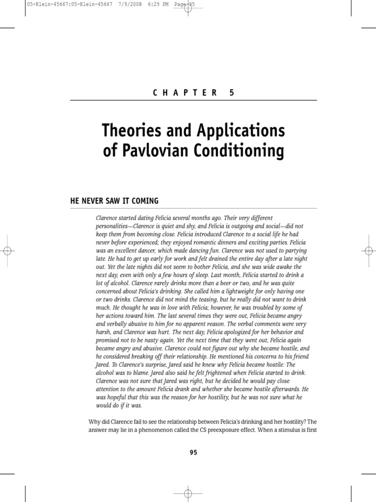 Theories and Applications of Pavlovian Conditioning | PDF | Classical Conditioning | Cognition