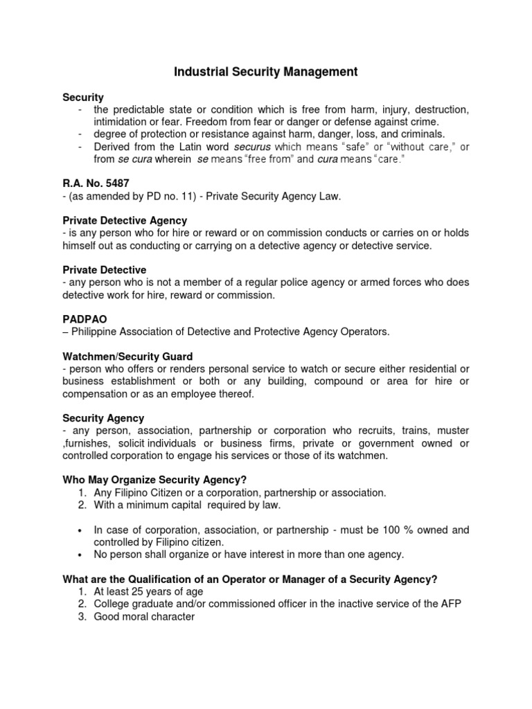Industrial Security Management | PDF | Physical Security | Security Guard