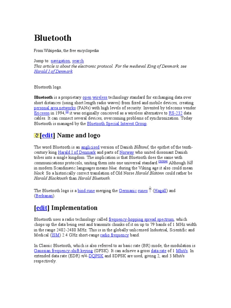 Bluetooth: Name and Logo | PDF | Bluetooth | Wi Fi