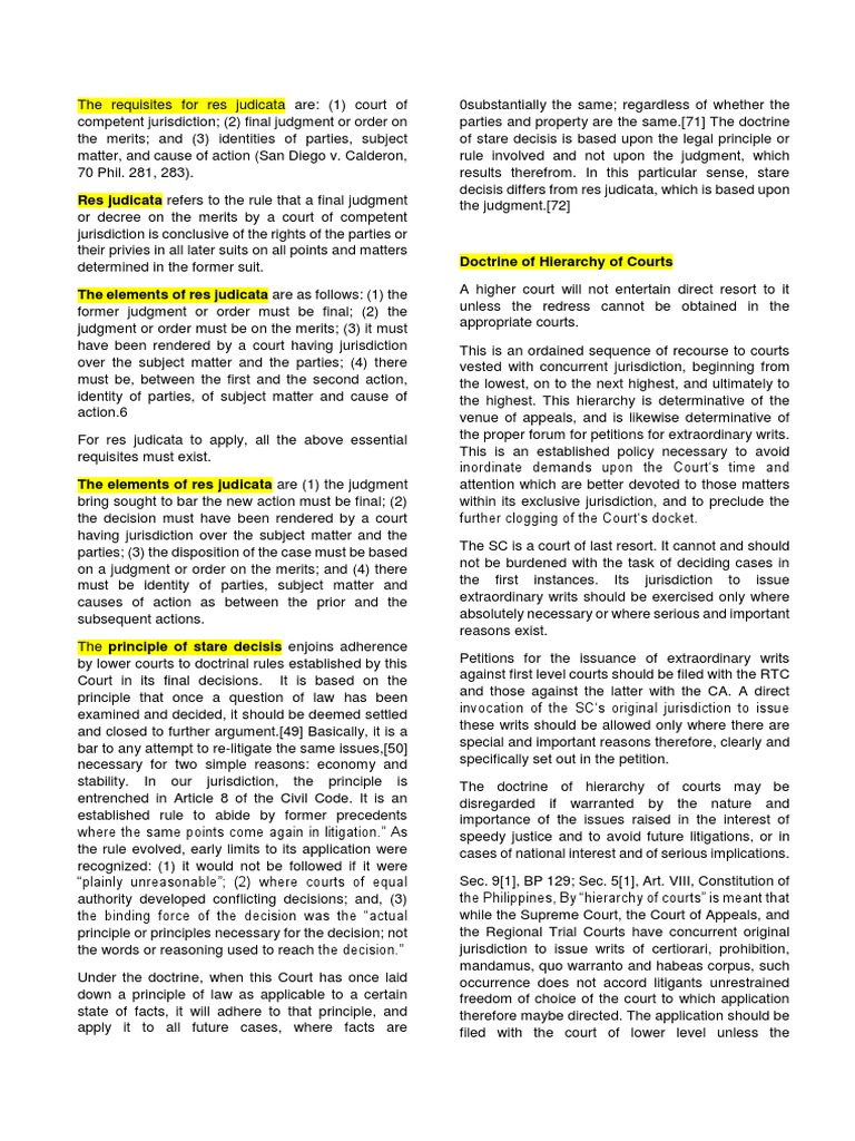 Res Judicata and Stare Decisis Explained | PDF | Precedent | Res Judicata