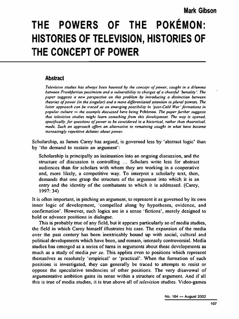 The Powers of The Pokemon: Histories of Television, Histories of The ...