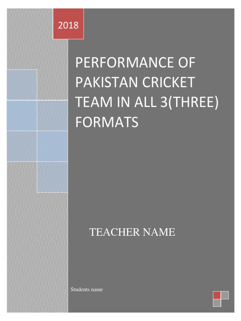 Performance of Pakistan Cricket Team in All 3 (Three) Formats | PDF ...
