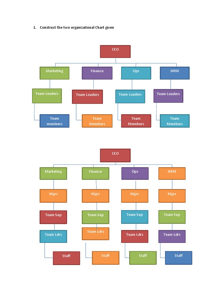 Construct The Two Organizational Chart Given | PDF | Invoice | Business