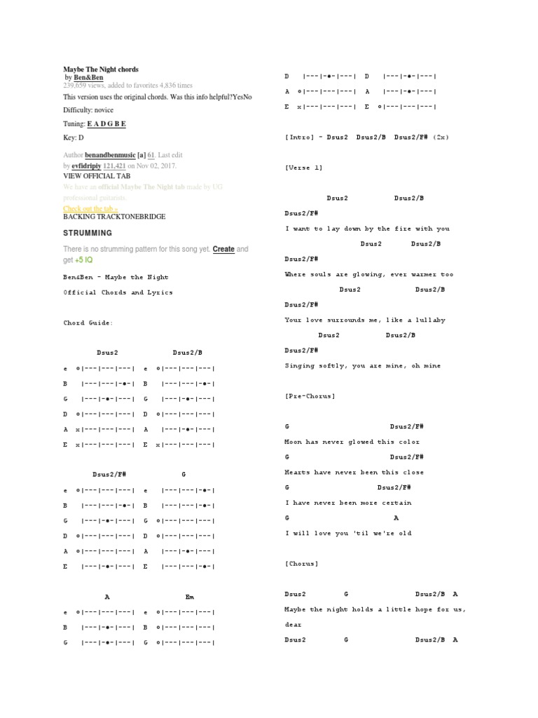 Maybe Tomorrow Guitar Chords