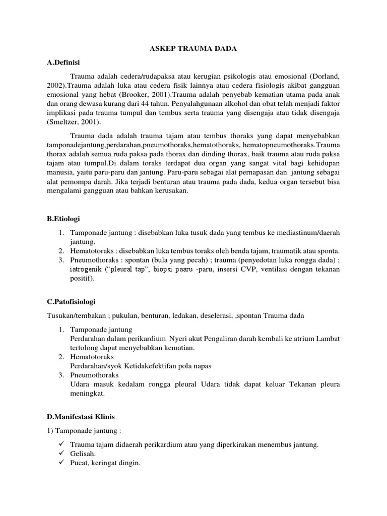 Askep Trauma Dada | PDF